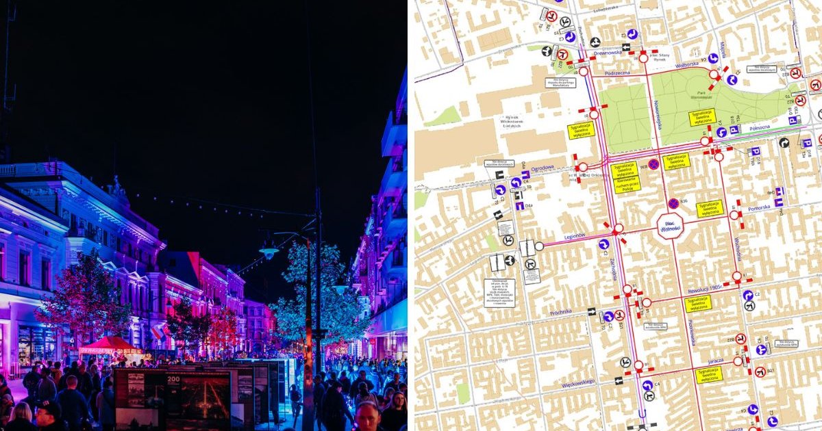 Light Move Festival 2024. Zmiany w organizacji ruchu i MPK Łódź [MAPA ...