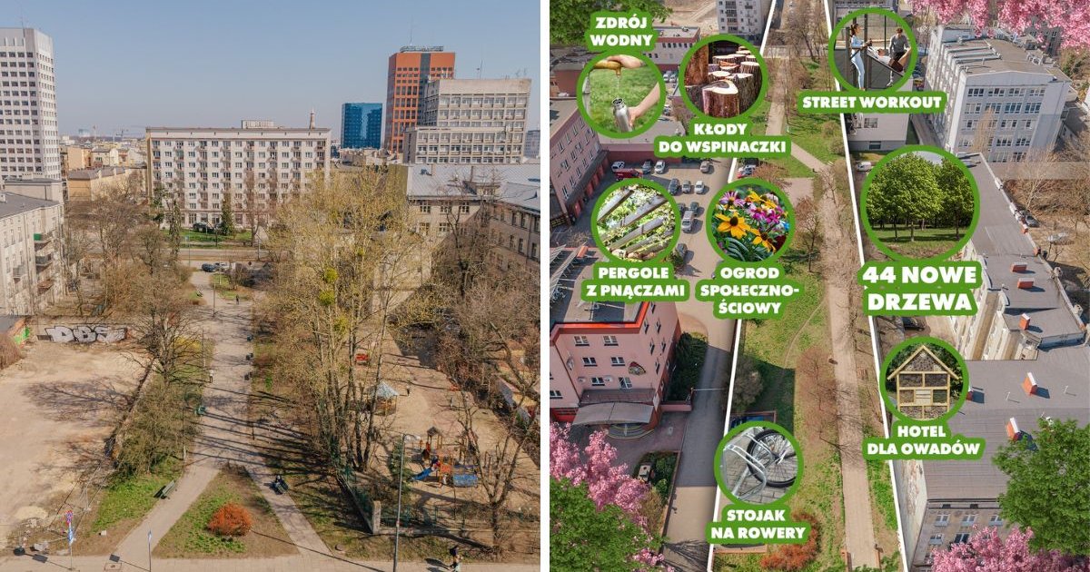 Skwer w centrum Łodzi czekają wielkie zmiany. Powstaną plac zabaw ...