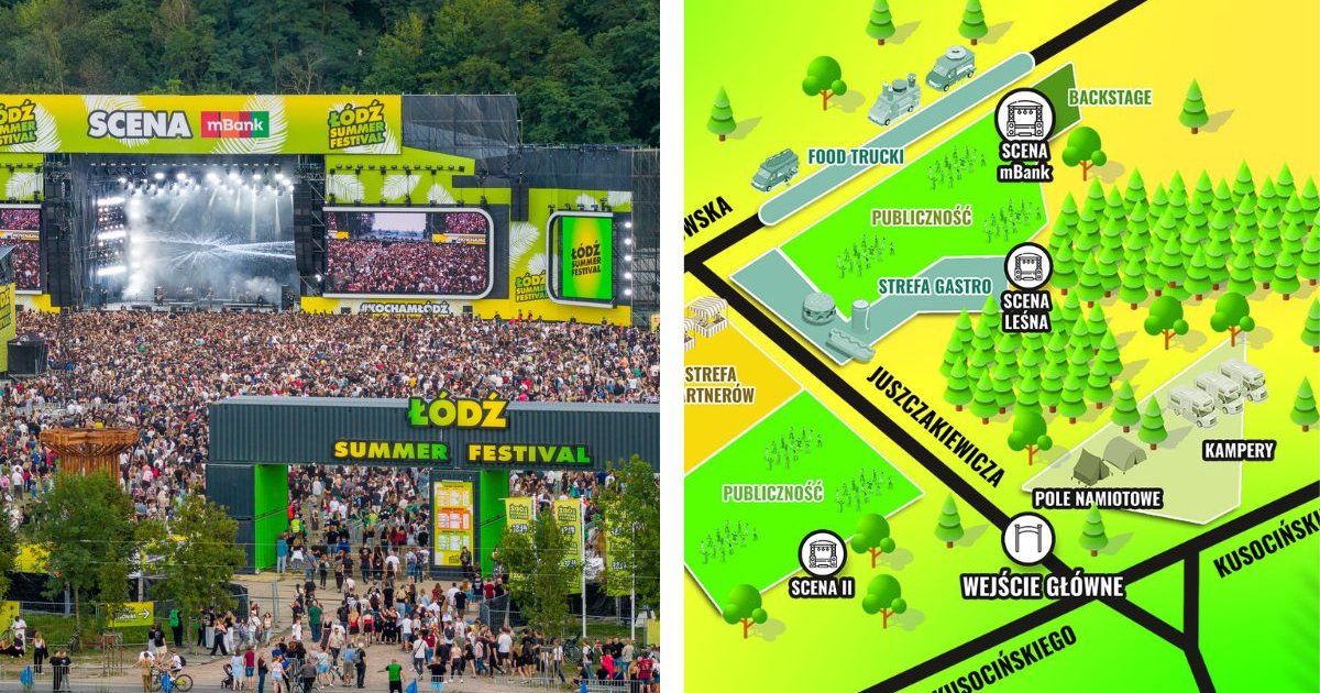 Mapa Łódź Summer Festival 2026. Dwie duże sceny i największa edycja w ...