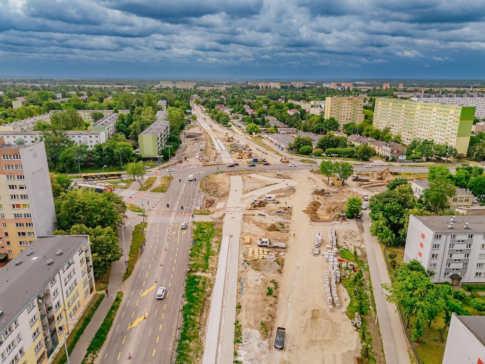 Remont Śmigłego-Rydza w Łodzi. Widać fundamenty pod nowe torowisko [ZDJĘCIA]. Galeria zdjęć: 5/8 ...