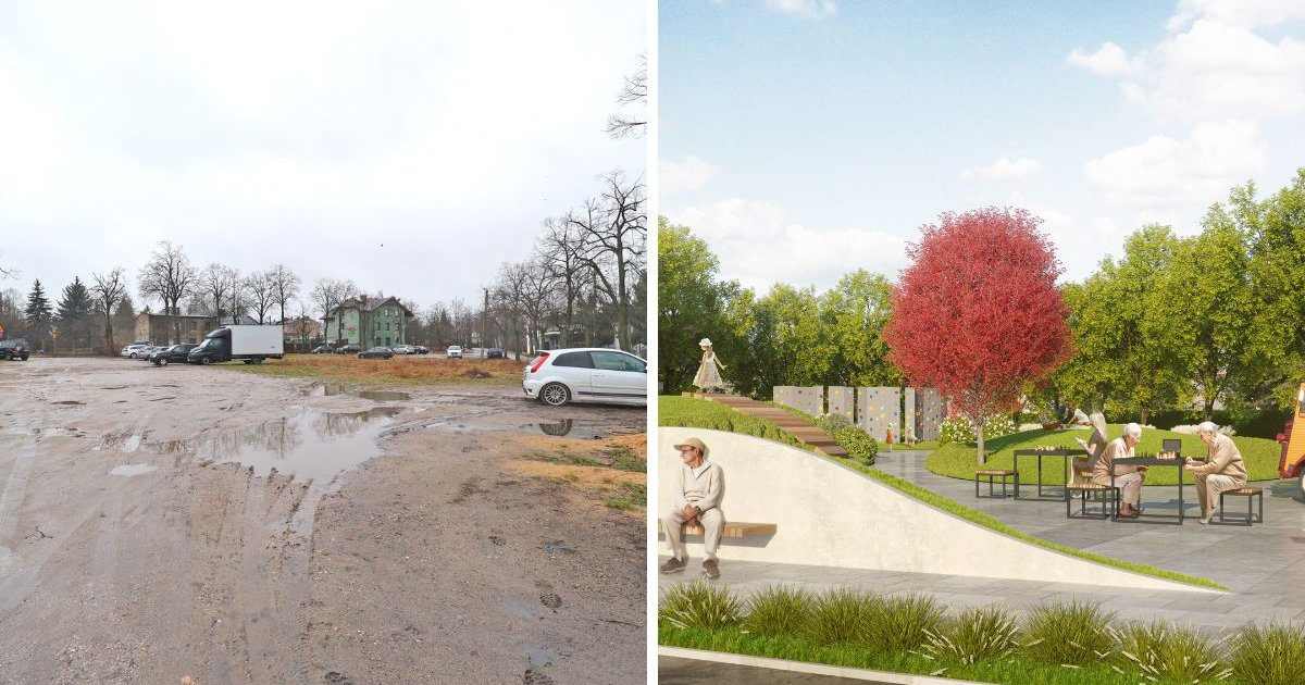 Plac na Rudzie Pabianickiej zmieni się w zielony skwer. Sprawdź, co tam powstanie [WIZUALIZACJA ...