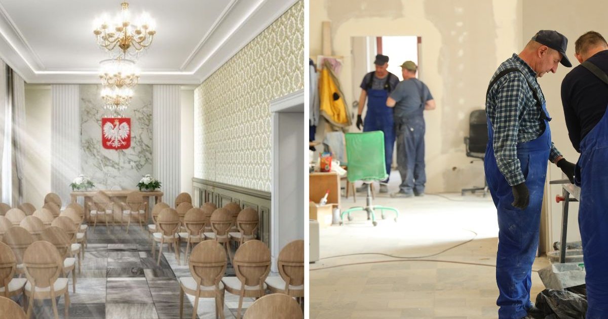 Sala ślubów w USC Górna w remoncie. Co stało się z zabytkową instalacją ...
